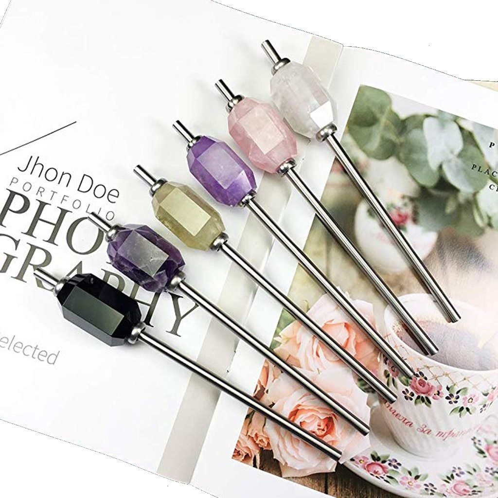 AURA Crystal Infused Elixir Straw | Natural Stone Healing | Gem Water