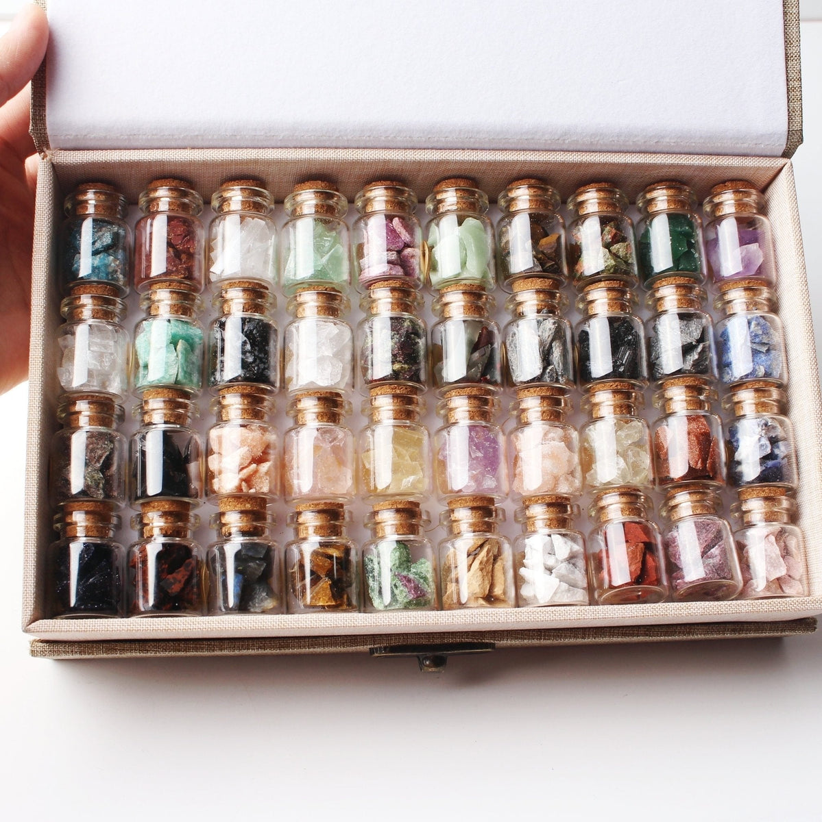 Natural Healing Crystal & Stones Wishing Bottles Collection, 40...