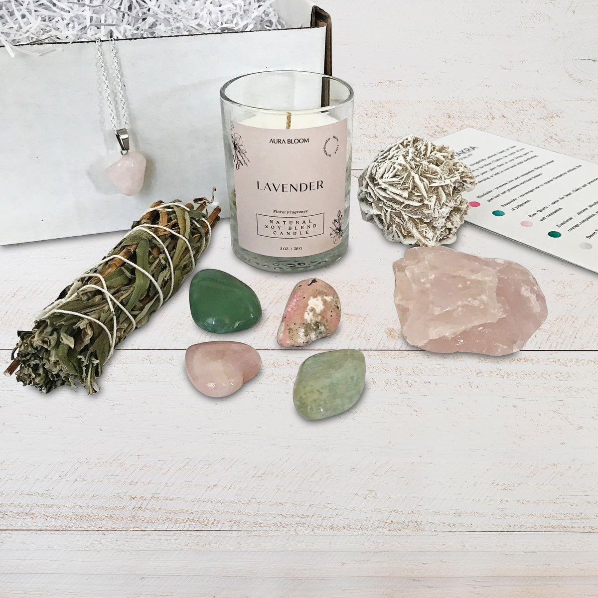 Heart Chakra Healing Crystals Gift Set - Self Love Crystals Kit