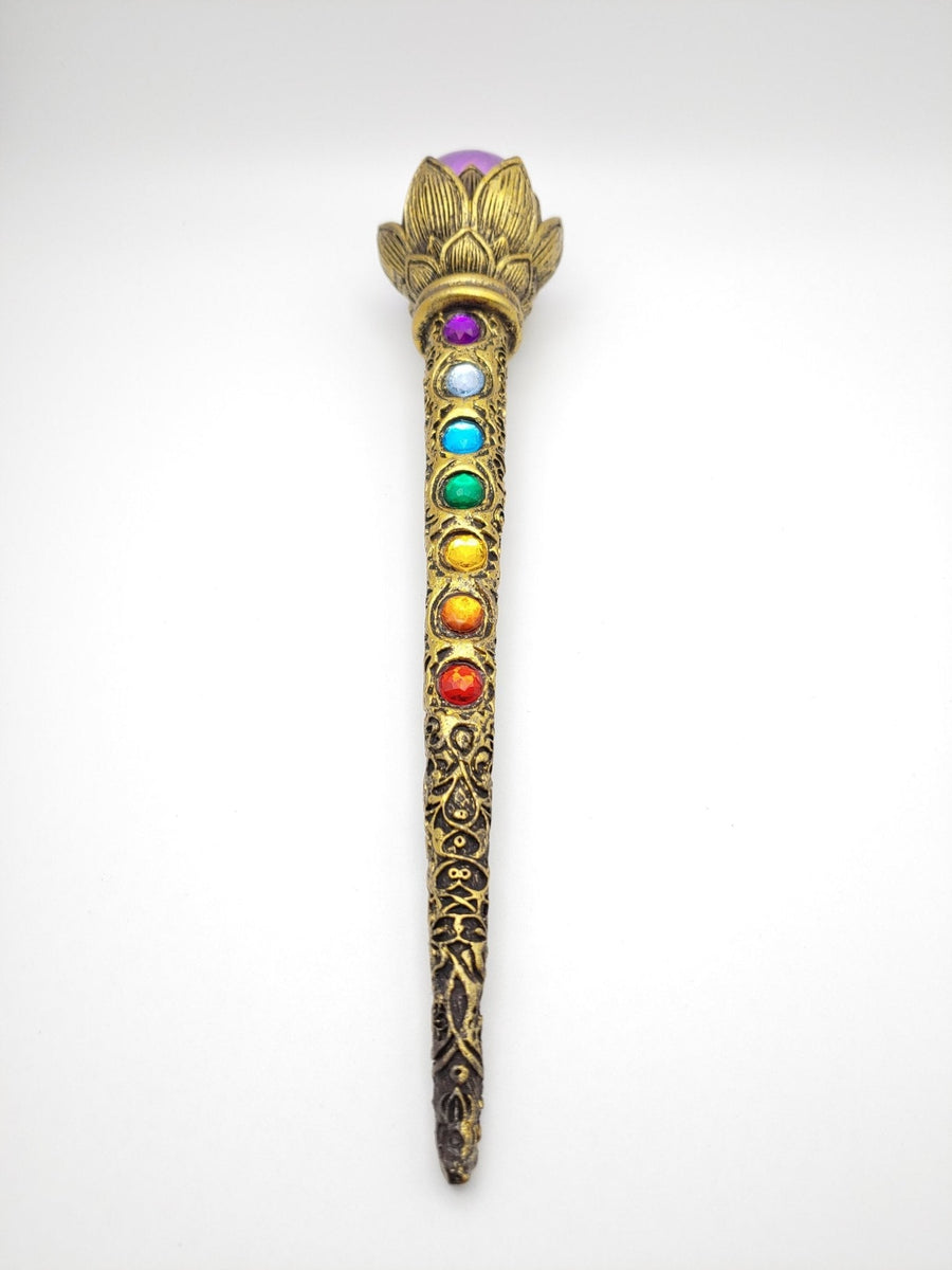 Lotus Ball and Chakra Stones Healing Wand - Healing Crystals