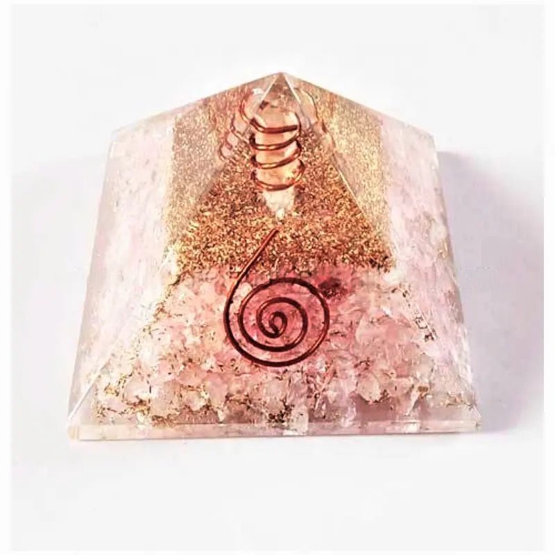 Orgone Rose Quartz Pyramid - 2" Tall Healing Crystal - Tarah Co