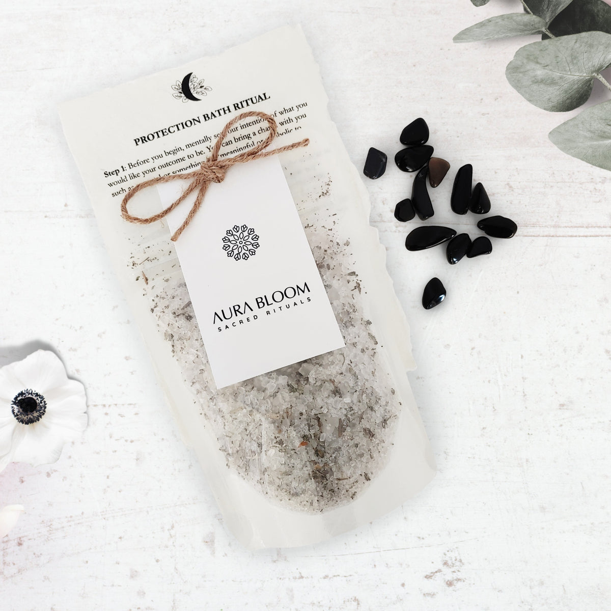 Protection Spiritual Bath Ritual + Crystal Kit - Energy Cleansing R...